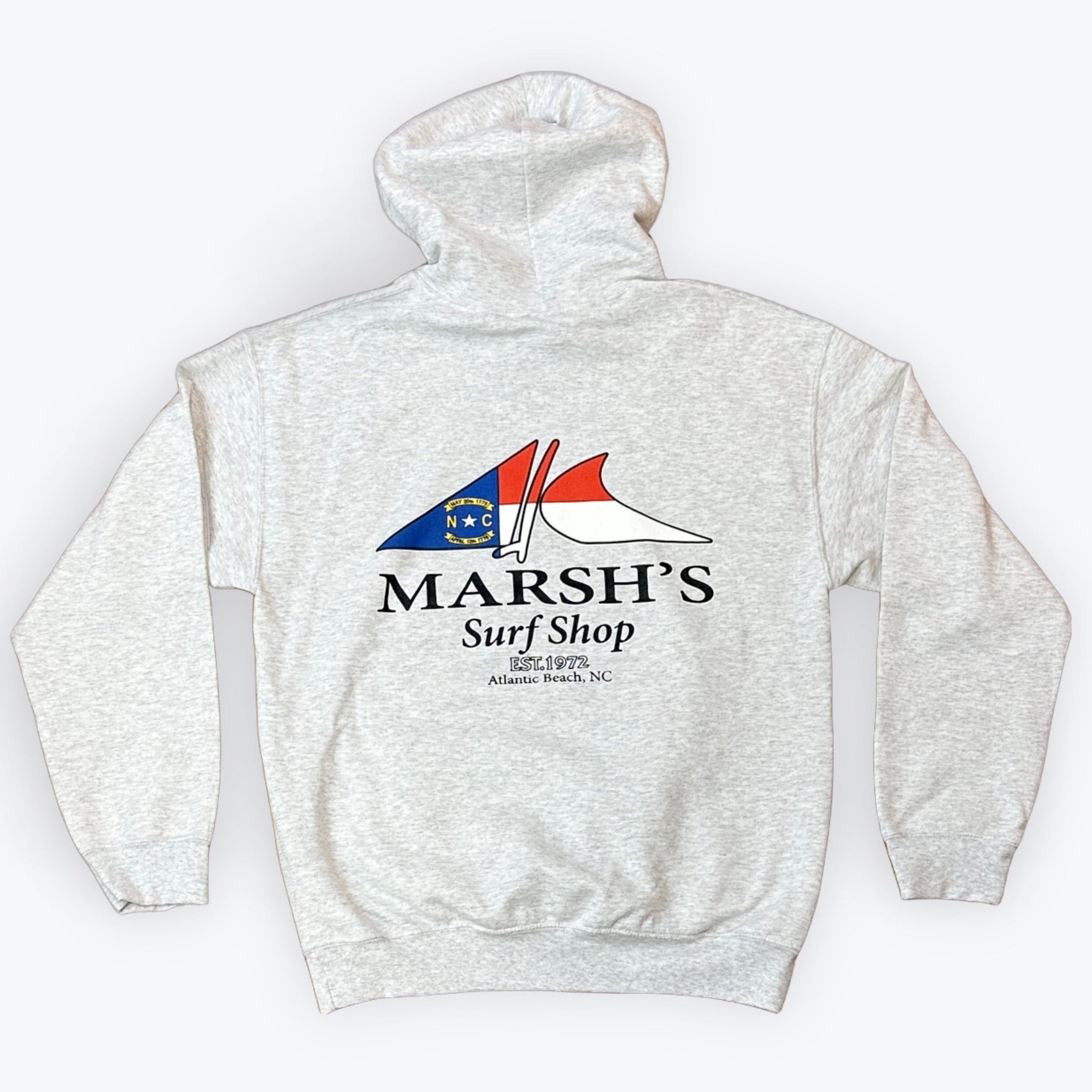 NC FLAG - Hooded Pullover - Ash | Marsh's Surf Shop